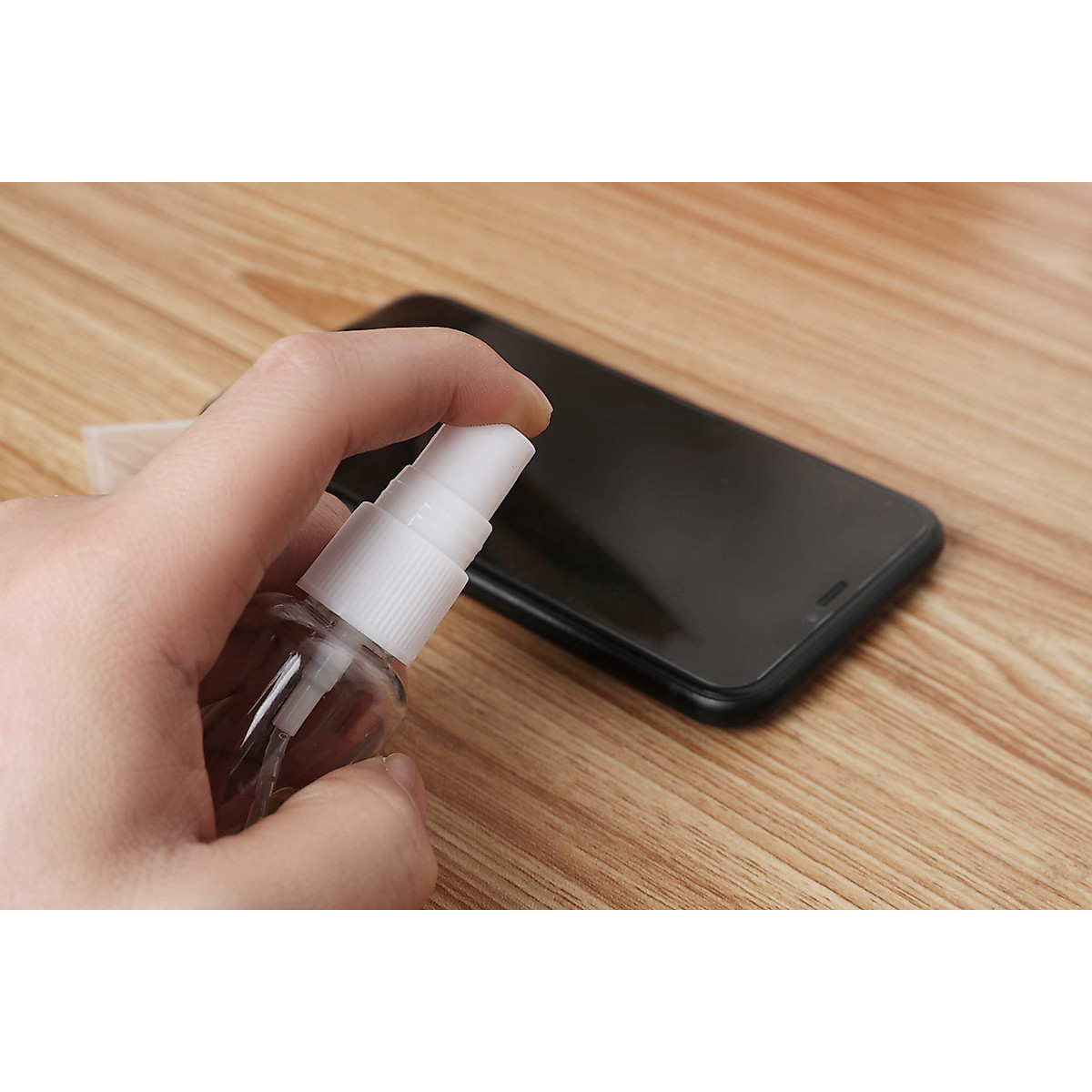 ZEROFIRE 2 Pack Spray Bottles 1oz Clear Plastic Empty Refillable Mini Spritzer for Travel, Cleaning, Gardening, Skin Care Atomizer for Essential Oils, Perfume