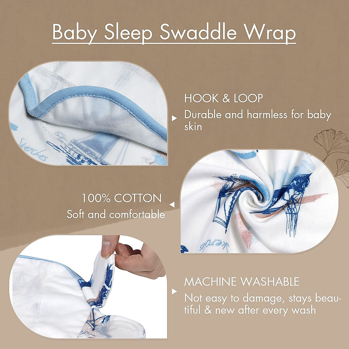 Baby Swaddle Blanket Wrap for Boys & Girls, Newborn Sleepsack Swaddles Sack 0-3 Months, Organic Cotton Swaddle 2-PK, Adjustable Swaddling Sack for Infant, Preemie