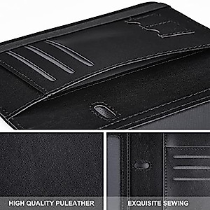 HerriaT Passport and Vaccine Card Holder Combo,Cover Case with CDC Vaccination Card Slot, Leather Travel Documents Organizer Protector, with RFID Blocking, for Women and Men