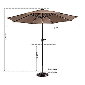 Pure Garden 618006WCY Patio Umbrella, Brown