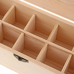 Wood Essential Oil Storage Box Case Wooden Organizer Holds Bottles 5ml, 10ml, 15ml and 30ml Wood Holder for Carrying Home Storage Aromatherapy Display - 10 Grids
