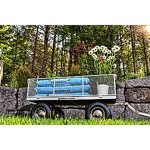 Gorilla Carts GOR1001-COM Heavy-Duty Steel Utility Cart with Removable Sides, 1000-lbs. Capacity, Gray