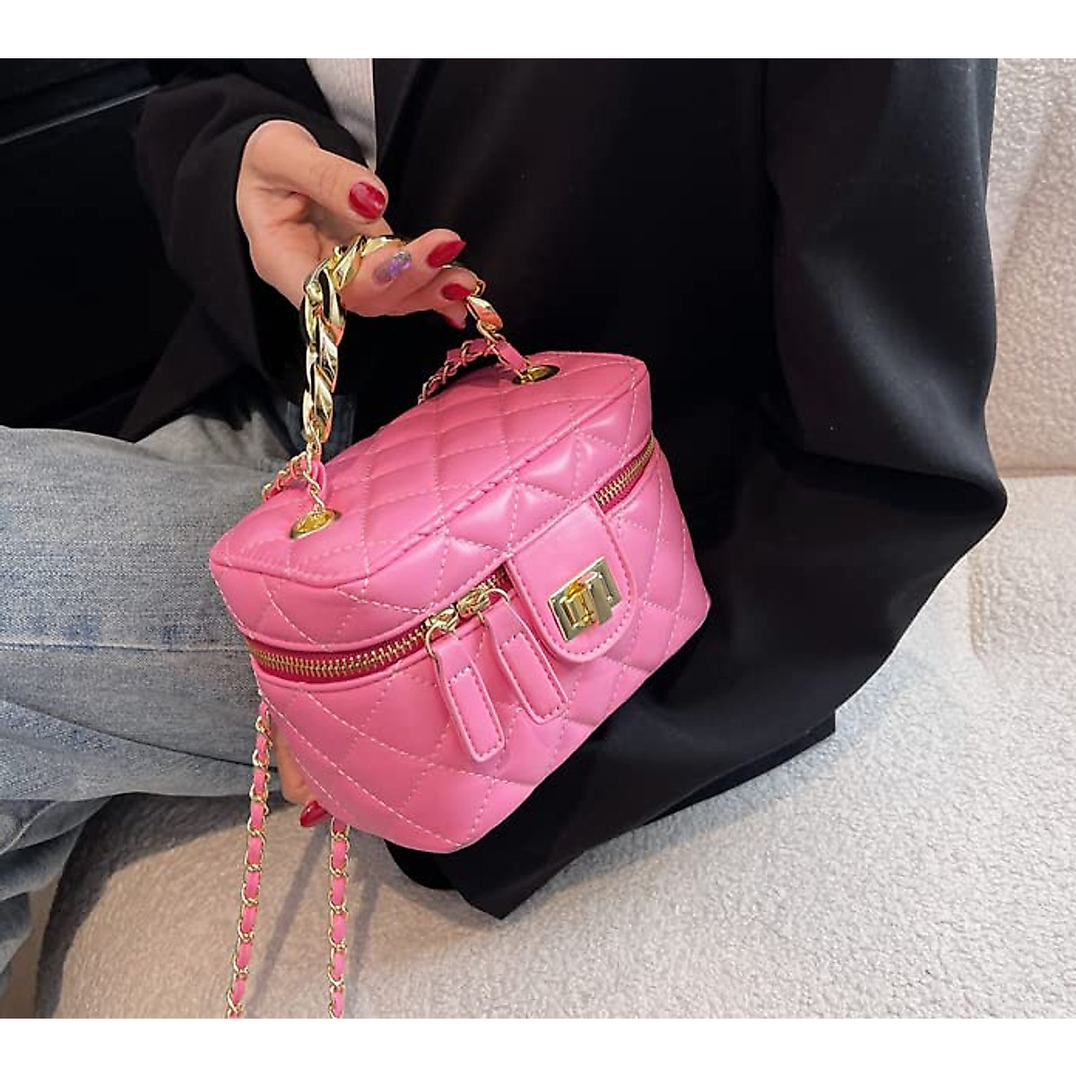 YBNGUAA 2022 New Diagonal Bag - Shoulder Bag for Women, Lingge embroidery fashion handbag/Leather Shoulder Bag Ladies Handbag (A)