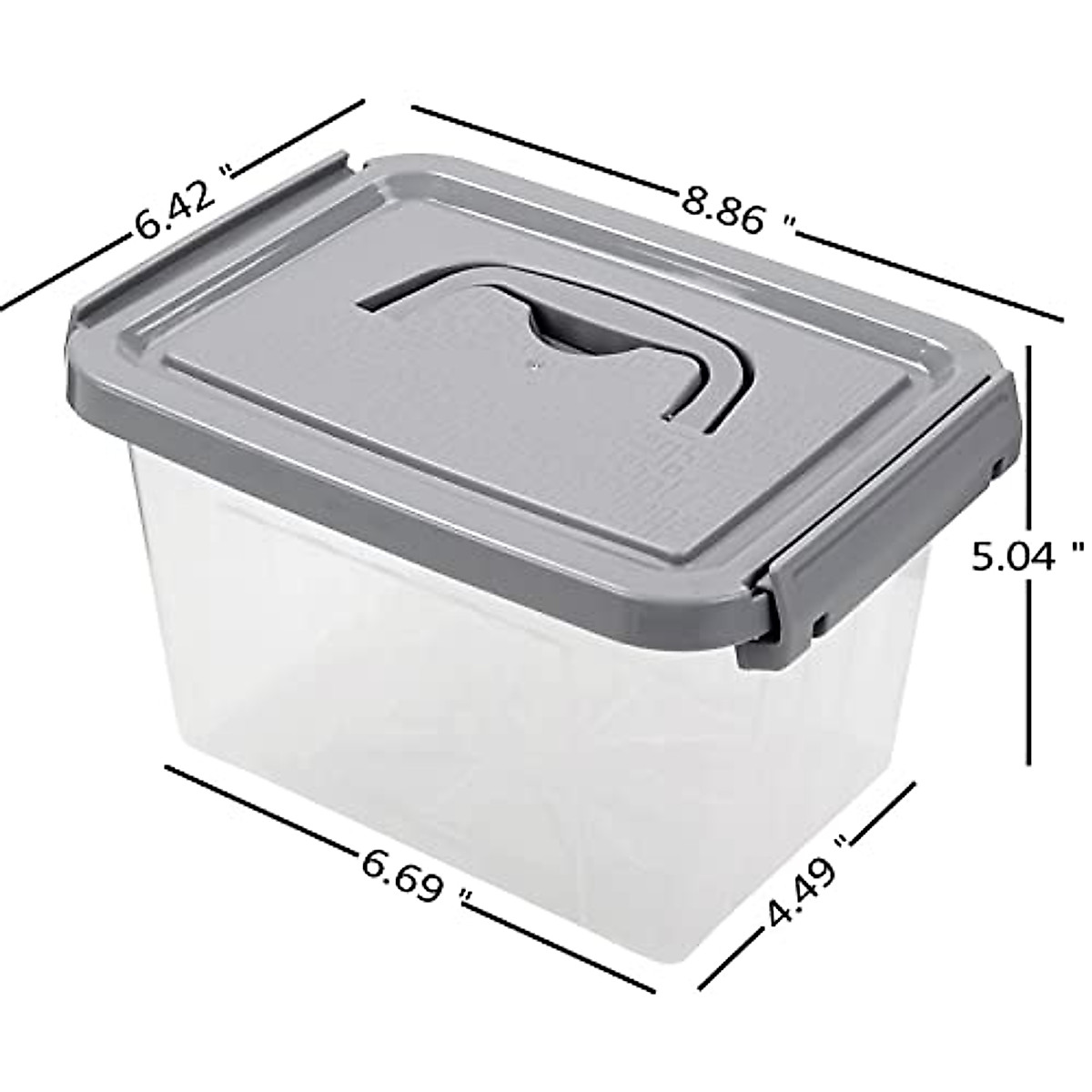 Ggbin 3.5 Quart Latch Storage Box, 4 Packs, Small Plastic Bin with Lid, F