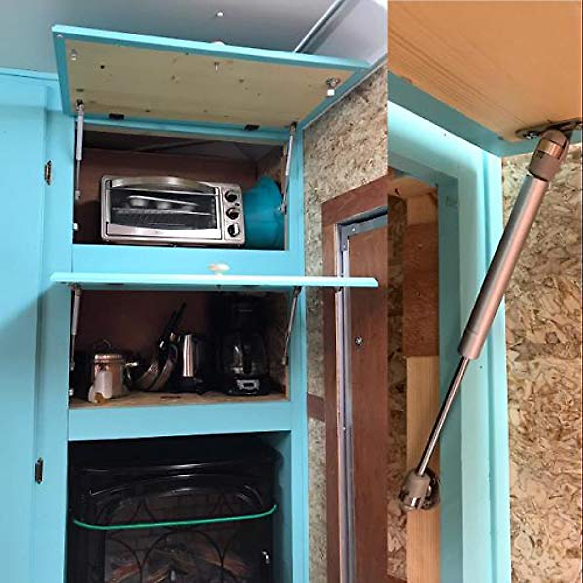 2Pcs 40N/8.8lb Gas Strut Lift Support Cabinet Door Lift Pneumatic Support(Silver)