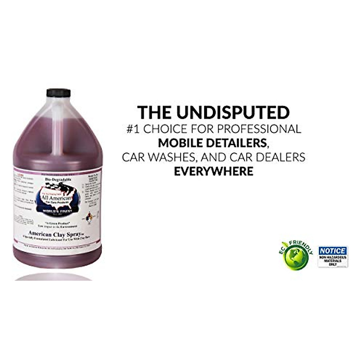 All American Car Care Products American Clay Spray Premium Automotive Clay Bar Lube Leaves a Smooth as Glass Feel (1 Gallon)