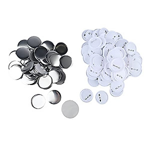 100 Sets Pin Button Parts, 2.3in Button Supplies for Button Maker Machine 58mm, Round Badge Blank Button Pins with Plastic Button Pin Back Cover, Metal Cover, Clear Film