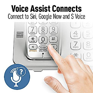 Panasonic Link2Cell Bluetooth Cordless DECT 6.0 Expandable Phone System with Answering Machine and Enhanced Noise Reduction - 5 Handsets - KX-TGE475S (Silver)