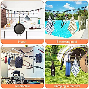 Runpon Hammock Straps,Campsite Storage Strap with 13 PCS Buckle & 8 PCS Clothes Pins for Hanging Camping Equipment,Outdoor Tent Lanyard Rope Clothesline Hammock Accessories Set Camping Essentials