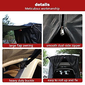 HREFEU SUV Tailgate Shade Awning Tent with Portable Waterproof Storage Bag, Hatchback Tent,Tailgate Shade Awning Tent for Medium to Large SUV Size SUV/Van/MPV/CUV (Large)