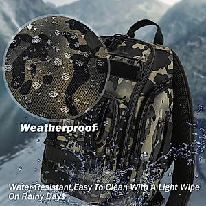 JoyFishing Fishing Tackle Backpack,Single/double shoulder Fishing Backpack with Rod Holder,Waterproof Large Tackle Gear Bag Storage, Fishing Tackle Bag for Fishing,Camping,Hiking (Khaki)