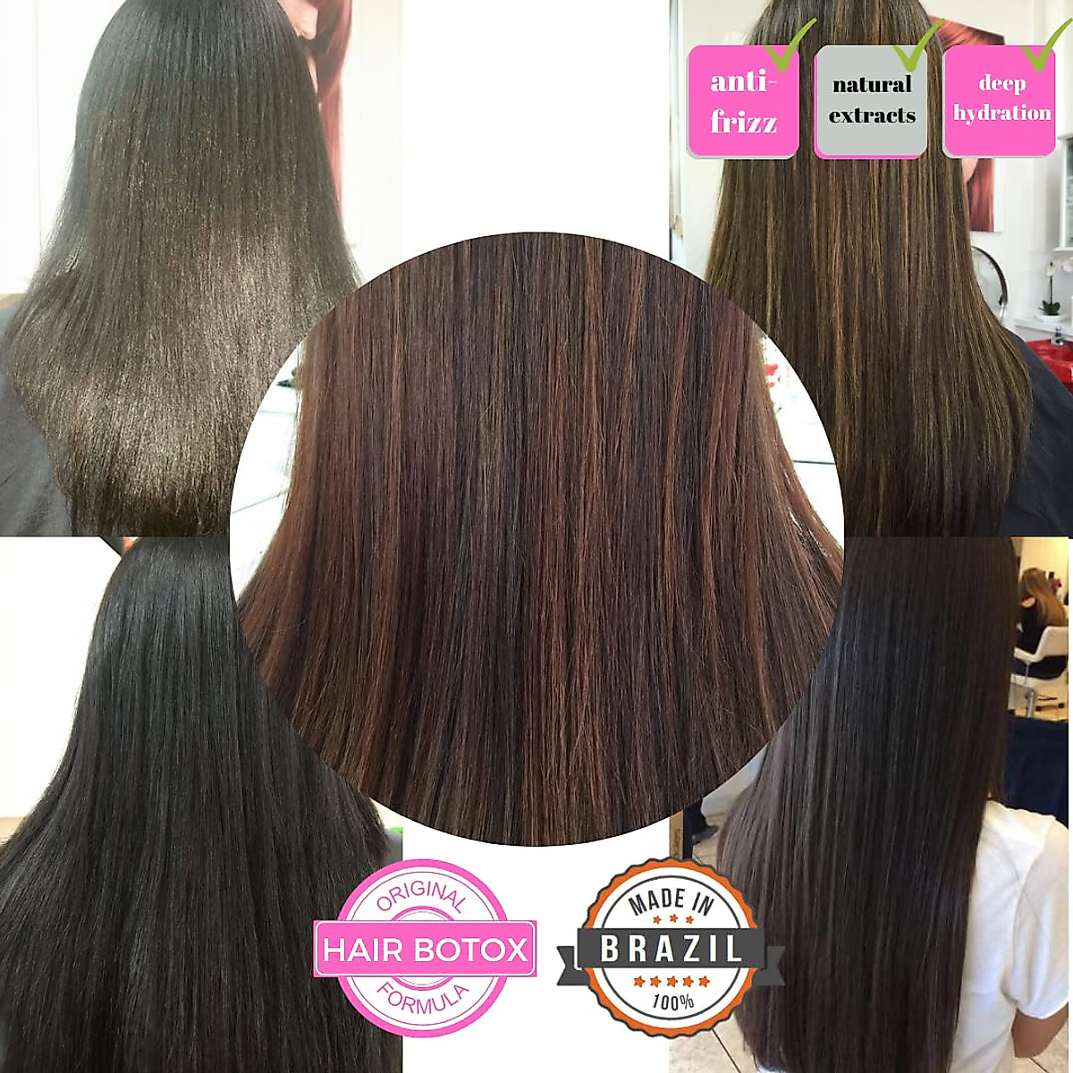 KERAZON Intensive Brazilian Hair Botox Treatment 8oz 236ml For All Hair Types, Thermal Activated Hair Mask Damaged Hair and Long Lasting Volume And Frizz Control. Packaging may vary.