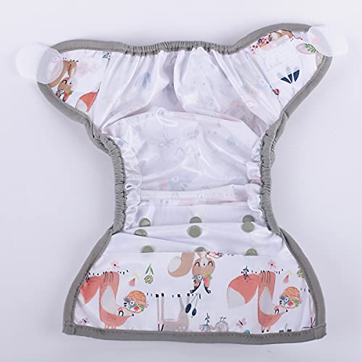 Baby Cloth Diaper Cover Nappy Hook and Loop Double Gusset (Hedgehog Deers) 1 Count (Pack of 1)