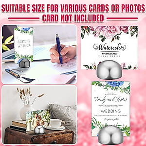 Geyoga 50 Pcs Silver Table Number Holder Round Table Number Stands Modern Place Card Holders Table Number Clips Table Number Holders for Wedding Reception Anniversary Birthday Party Banquet