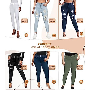 Women's Butt Lift V2 Super Comfy Stretch Denim Jeans P43636SK White 15