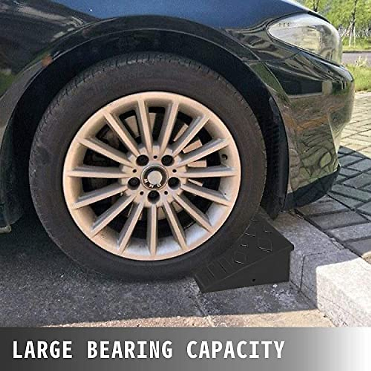 Mophorn Rubber Curb Ramp 3.7" Height, 39.4" Length Driveway Ramp for The Curb,15 Ton Heavy Duty Sidewalk Curb Ramp for Forklifts Trucks Buses (Please Check The Upgrade Product Images on Details Page)