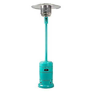 Amazon Basics 46,000 BTU Outdoor Propane Patio Heater with Wheels, Commercial & Residential - Bahama Blue