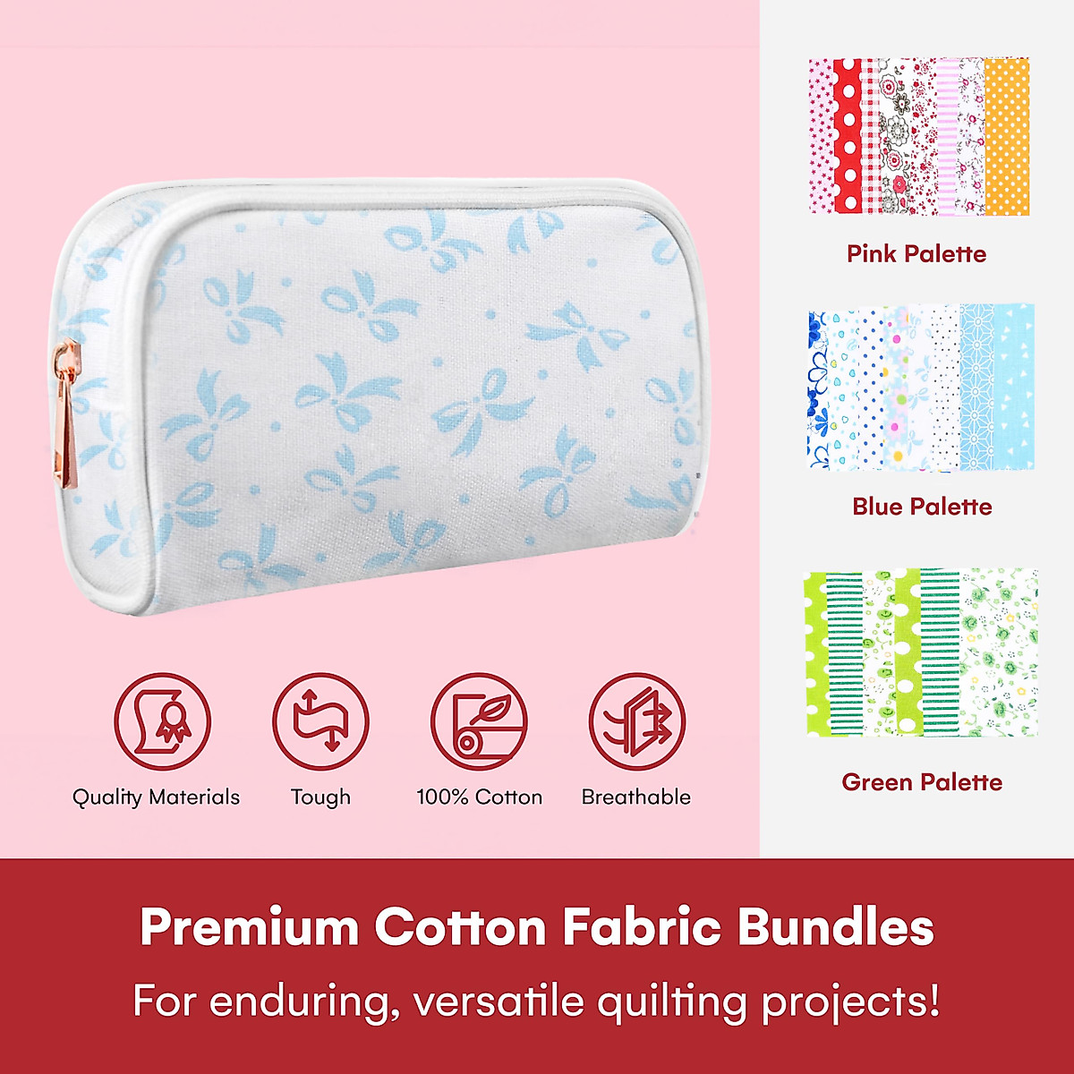 Precision Quilting Tools Quilting Fabric Squares - Set of 30-100% Cotton - Medium-Weight Cotton, Multicolor Textile Material, Ideal for Quilting & Sewing, Flora Fabric Squares, 3.9" X 3.9"