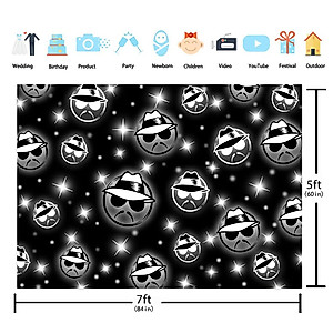 Cholo Theme Backdrop Early 2000s Background 7x5FT Black Glitter Old School Photography Banner Kids Birthday Cholo Party Decoration Props (84x60 inch)