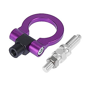 X AUTOHAUX Purple Aluminum Alloy Front Bumper Trailer Ring Eye Towing Tow Hook Screw for BMW 325i 335i 550i 125i 120i 330i 318i 530i