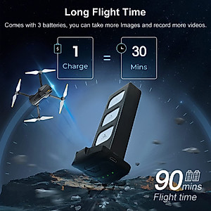 GPS Drone with 4K Camera for Adults, Profesional Long Range 12000ft 4K Video / Image Transmission, 3-Axis Gimbal EIS Anti-Shake HD Camera Quadcopter with Brushless Motor, Auto Return Home, 4km Long Control Range