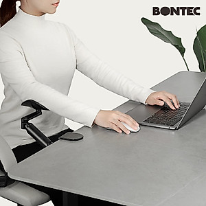 BONTEC Arm Rest Support Extender for Desk Armrest Pad Rotating Elbow Rest Holder (Black), Extendable & Adjustable, Aluminum Material
