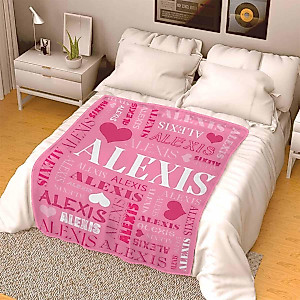 Personalized Name Blanket for Kids Boys Girls, Personalized Name Blanket for Daughter Son Custom Blanket with Name for Adult Personalized Baby Blankets for Christmas Valentine's Day Gifts