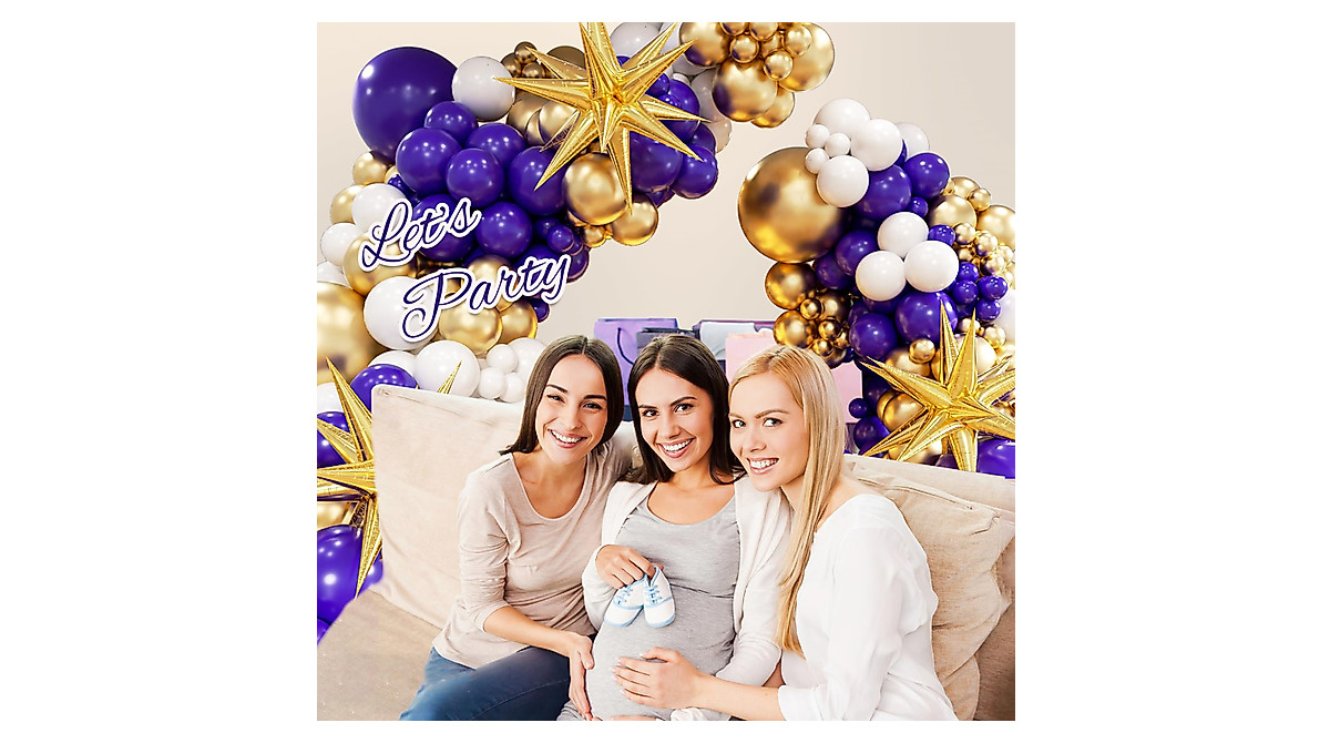 Purple & Gold Balloon Arch Kit for Weddings & Birthdays | FOTIOMRG