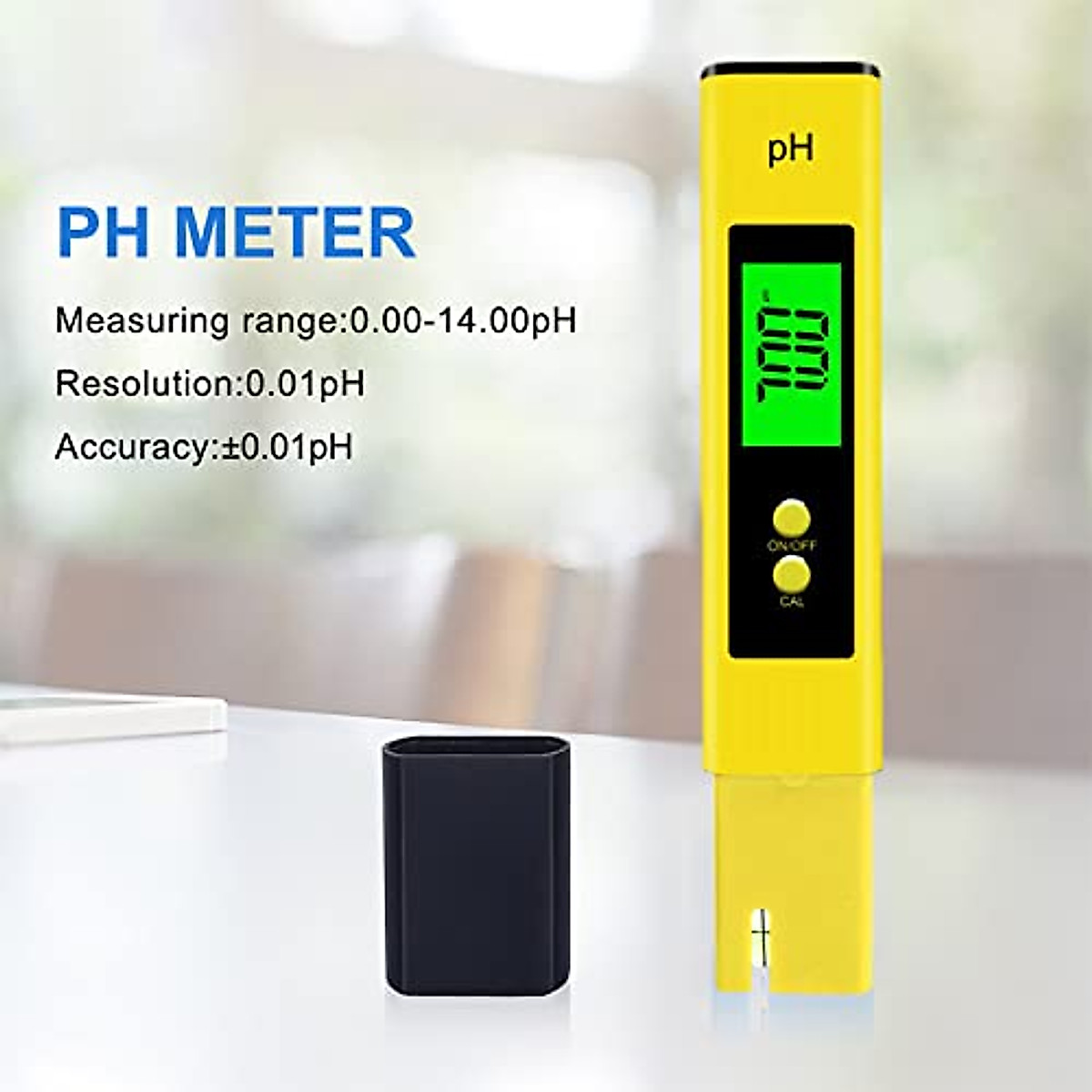 auons PH Meter Digital PH Tester for Water Hydroponics 0.01 High Accuracy Water Quality Tester Pen 0-14 PH Measurement Range for Household Drinking, Pool, Aquarium, Spa
