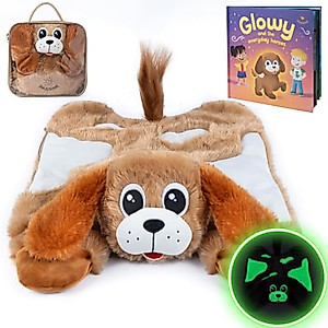 SNUGSHINE Glow in The Dark Weighted Lap Pad, Weighted Hugging Stuffed Animal, Sensory Products Calming, Weighted Lap Animal 4 Lbs, Weighted Lap Pad for Kids