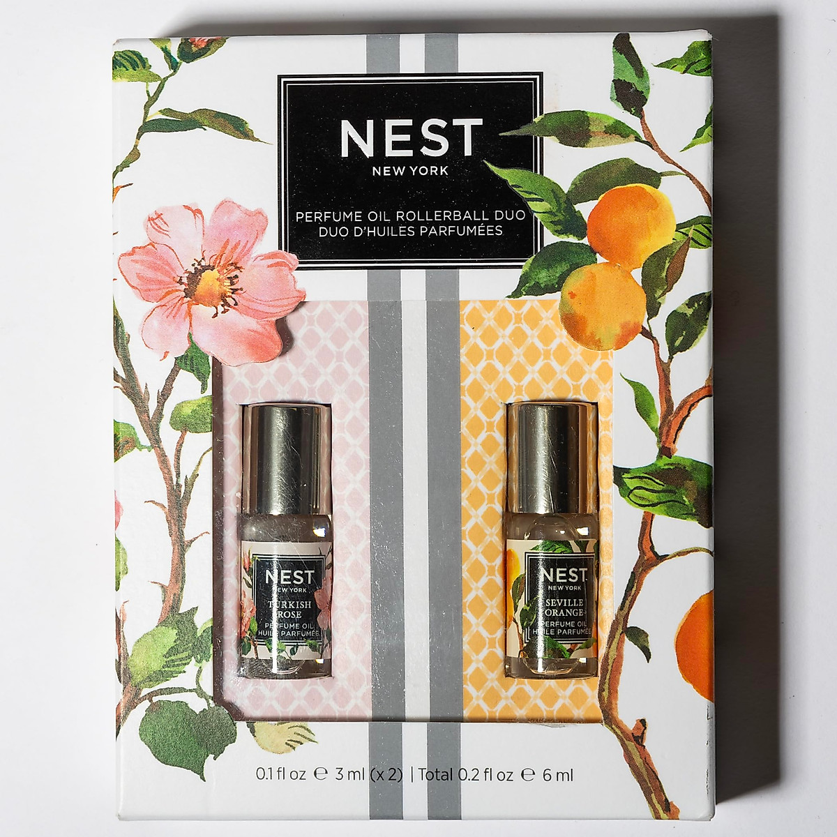 NEST New York Mini Perfume Oil Set Includes Turkish Rose and Seville Orange (2 X 0.1 Ounce)