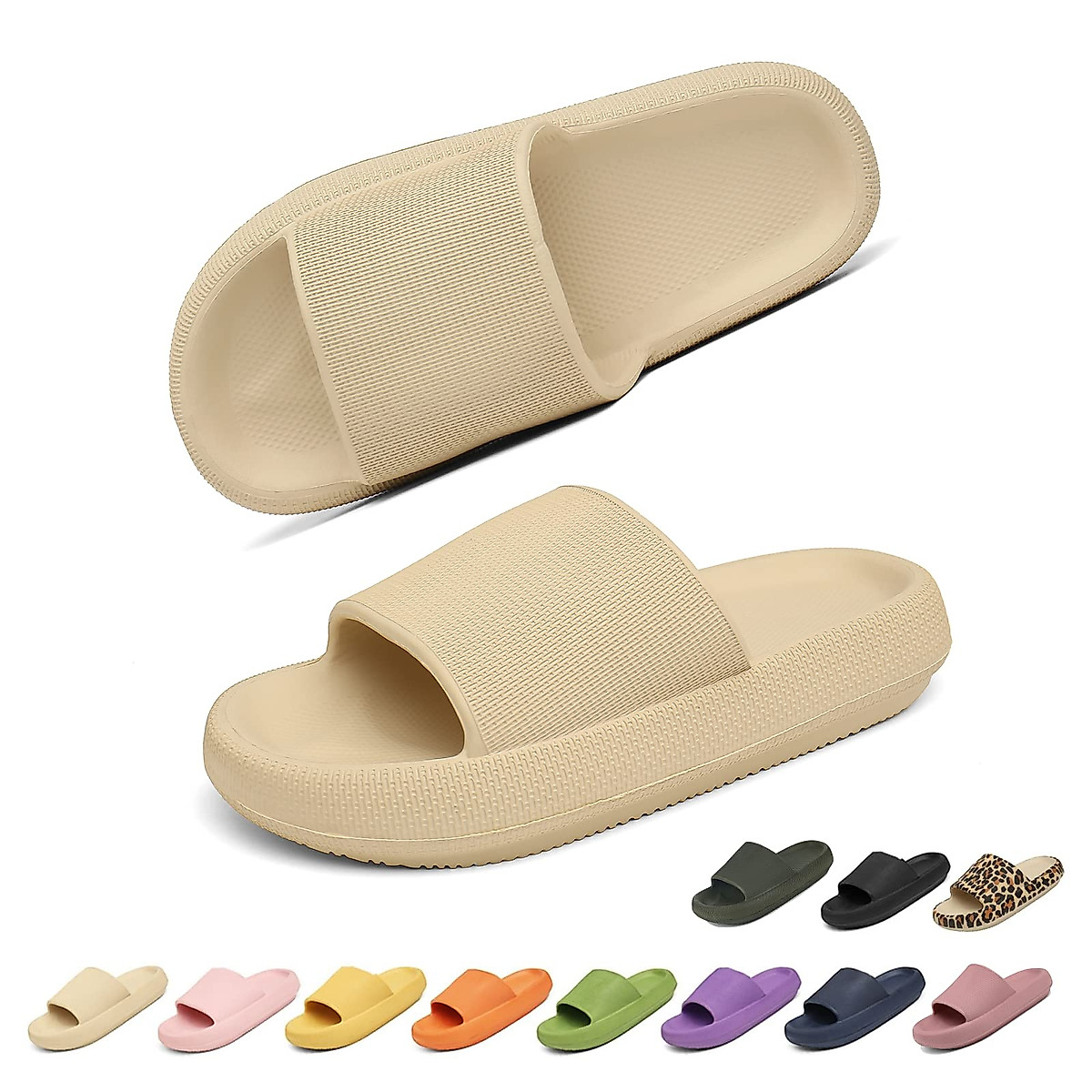 Geweo Cloud Slippers for Women Men Pillow Slippers Thicken Sole Cloud Cushion Slides Super Comfy Soft Foam Slides Non Slip Shower House Slides Pink Cloud Sandals Unisex 6.5-7.5Women/5.5-6.5Men
