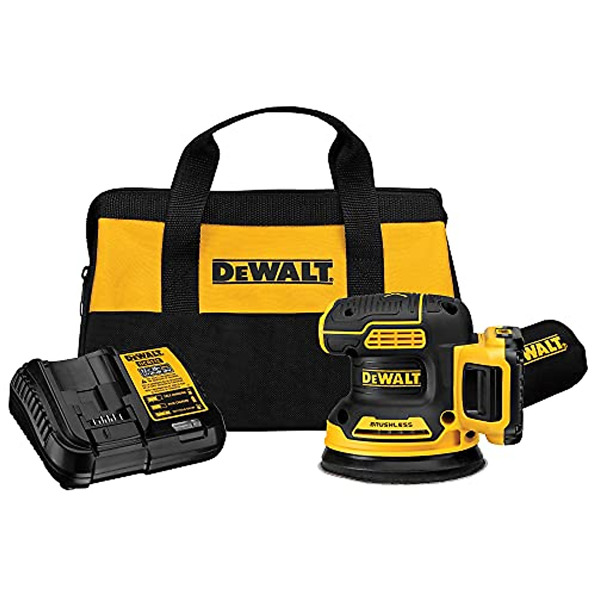 DEWALT 20V MAX Orbital Sander Kit, 5 Inch, Cordless, 12000 OPM, Battery and Charger Included (DCW210D1)