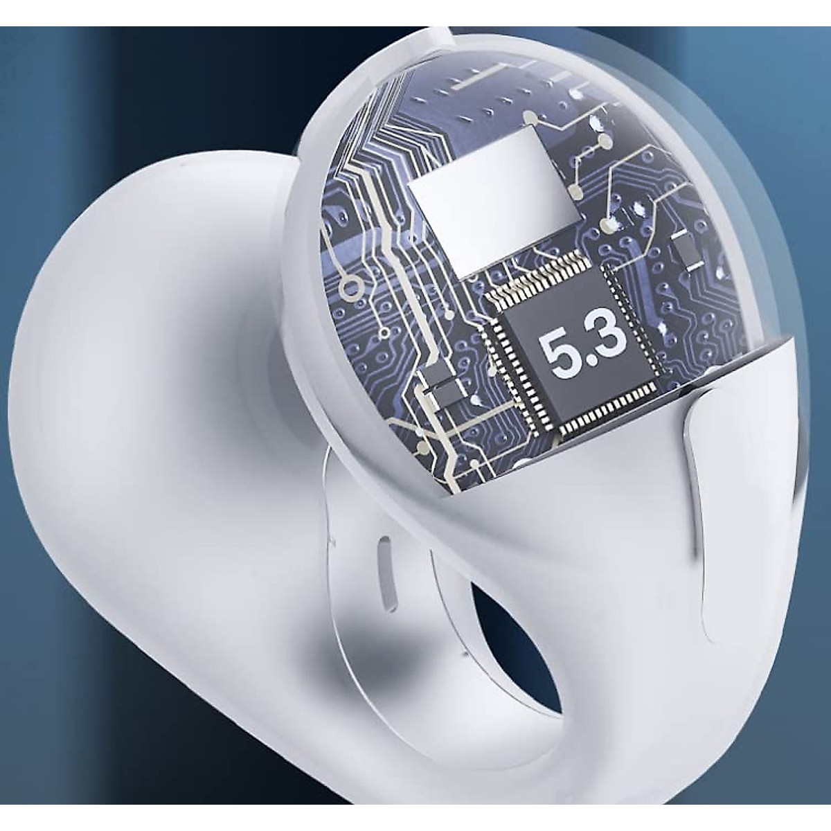 PANGEGE Wireless Ear Clip Bone Conduction Headphones - 2023 New Mini Bone Conduction Headphones, Open Ear Headphones Wireless Bluetooth for Running Sports Earring Earphone (Black)