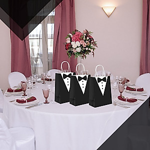 Yexiya 100 Pieces Groomsman Gift Bags for Wedding Tuxedo Gift Bags with Handle Paper Gift Bags for Wedding Groomsman Bridesmaid Party Favors Gift Wrapping Supplies