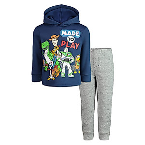 Disney Pixar Toy Story Toddler Boys Fleece Hoodie and Jogger Pants Outfit Set Navy/Grey 2T