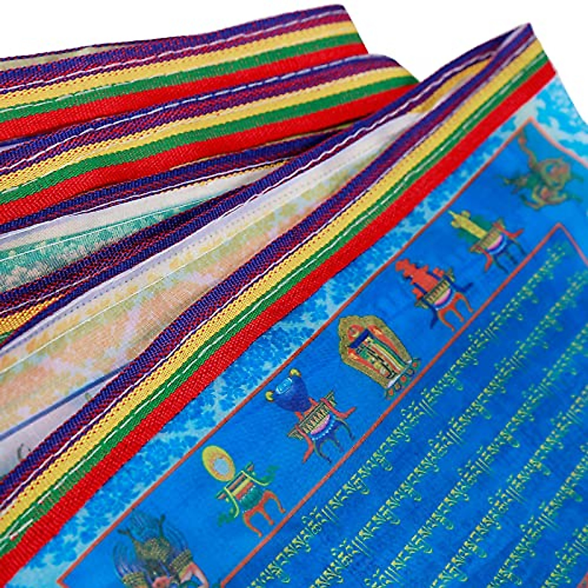 Tibetan Buddhist Prayer Flags Outdoor Meditation Flag-Traditional Pattern 40pcs Satin Wind Horse Lungta Prayer Flags,11x14 inches