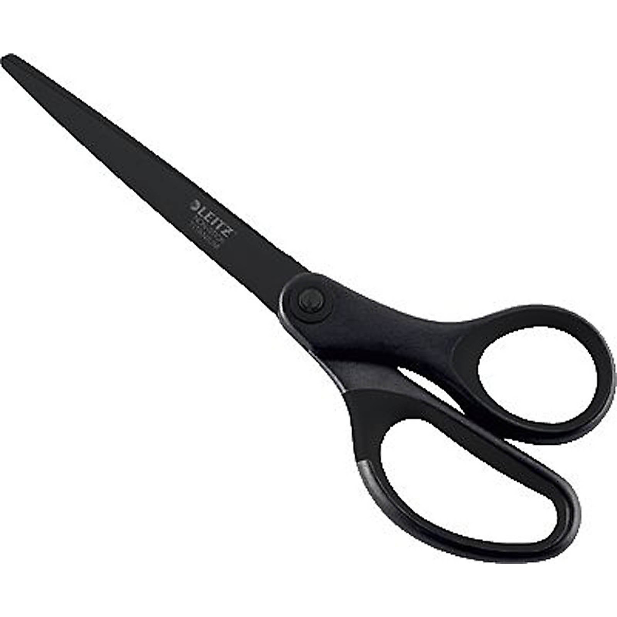 Leitz Titanium Scissors, Right or Left Handed (Ambidextrous), Non Stick, Office Stationary, Ergonomic Handle, Black, 180 mm