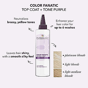 Pureology Color Fanatic Top Coat + Tone Purple, Pre-lightened light blonde to dark blonde, Rose, floral ginger & cedarwood, 6.7 fl. oz.