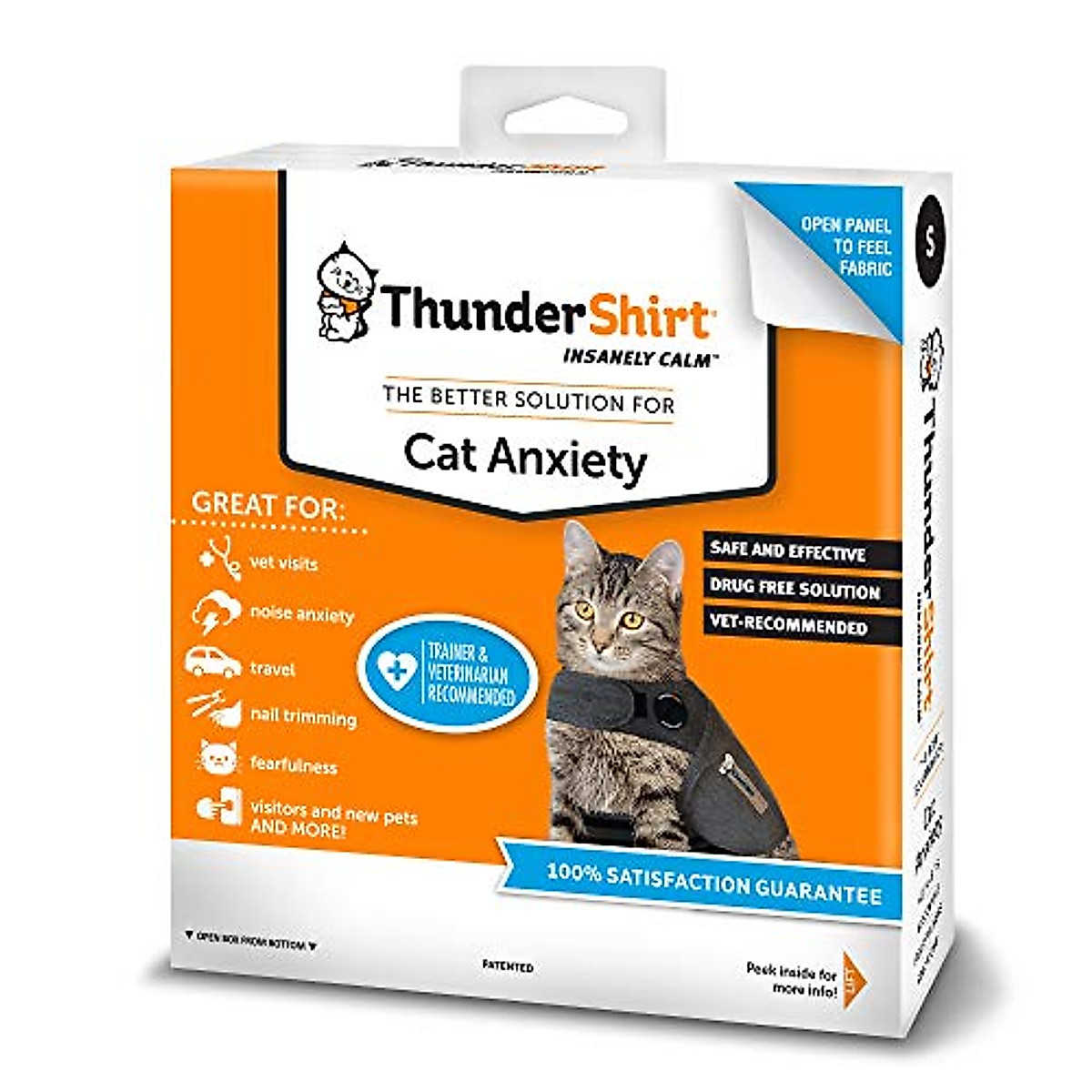Thundershirt Classic Cat Anxiety Jacket, Heather Gray, Medium (9 to 13 lbs), THU-009