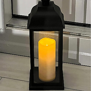 4 x 10 Inch Led Flameless Candles Outdoor Waterproof Battery Operated Candle with Timer Large Flicking Pillar Candle for Indoor Outdoor Lanterns Electric Candle for Wedding Decoration,Cream White