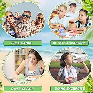 Hortsun 3Pack Necklace Fan Portable Neck Hanging Fan Mini Fan Handheld Fan for Cooling Small Personal Hands Free Fan USB Rechargeable Battery 3 Speed Air Circulatory Fan (Purple, Light Green, Pink)