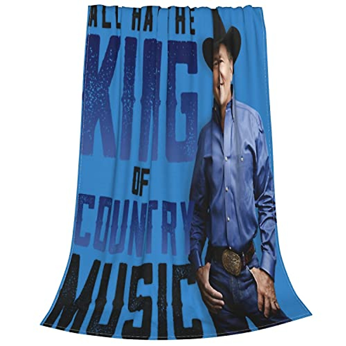 80"x60" Durable George or Strait Warm Flannel Blanket Soft Fleece Blanket Fleece Throw Quilt Summer Quilt