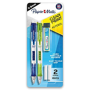 Paper Mate Clearpoint Mechanical Pencils, 0.9mm, HB 2, 2 Pack