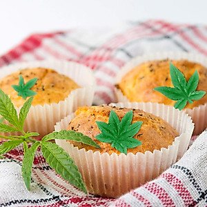 2 Pieces Weed Leaf Cake Fondant Mold Pot Leaves Silicone Mold for Weed Leaf Theme Cake Decoration, Chocolate Candy Polymer Clay Cookie Sugar Craft (Gray)