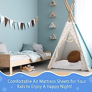 Fanfanwin 6 Pack Air Mattress Pad Sheets Cover Waterproof Mattress Protector Inflatable Airbed Fitted Sheets Soft Air Mattress Pad for Boys Girls Sleepover Party