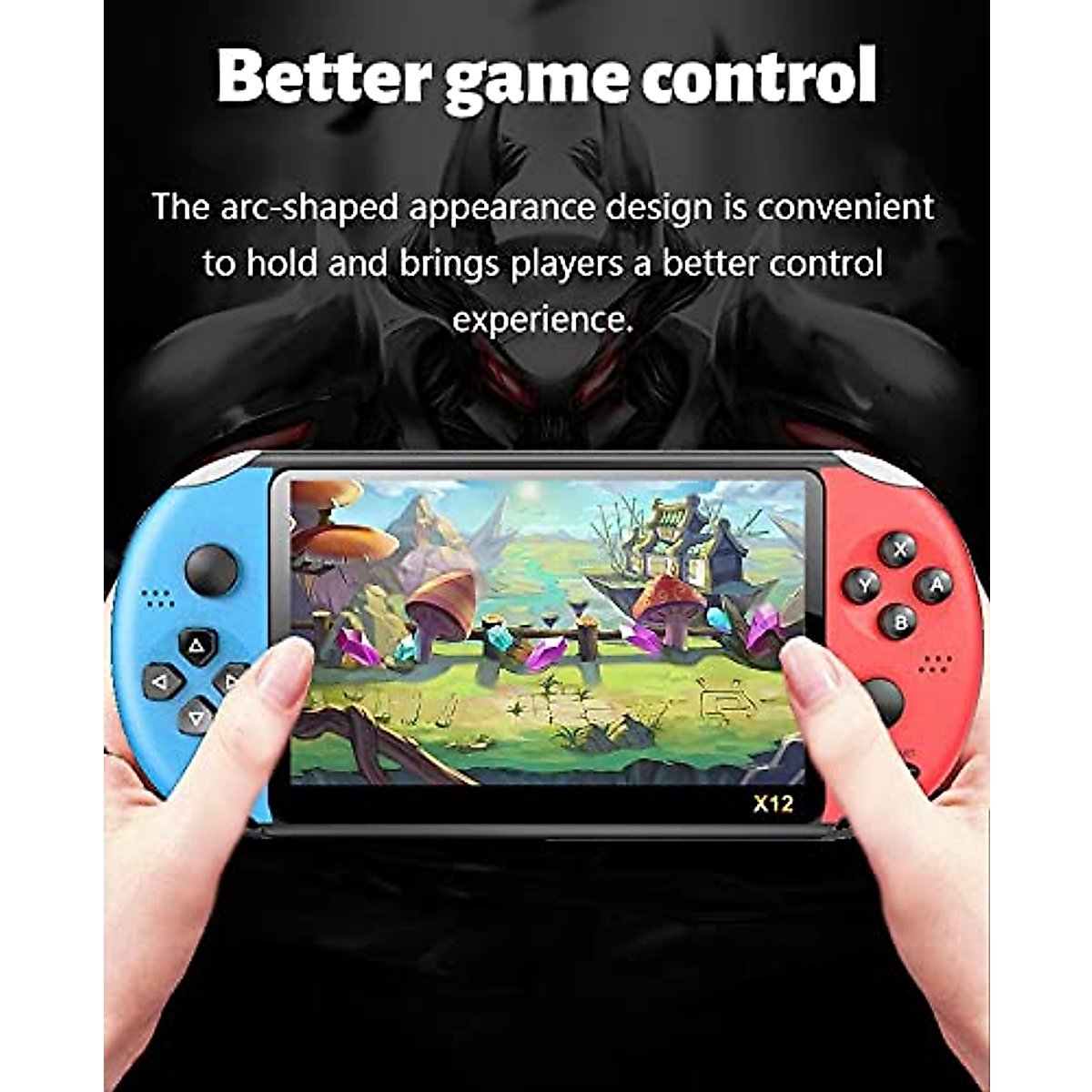 CZT New 5.1-inch Retro Video Game Console Build in 4800 Games of 9 emulators Handheld Portable Game Console Supports MP3/MP4/E-book with Rechargeable Lithium Battery mp3 mp4(Bluered)