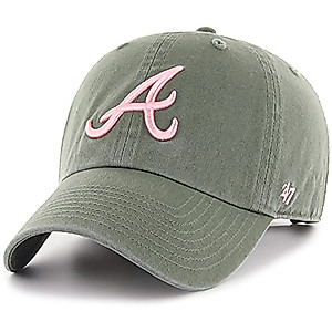 '47 New York Yankees Adjustable Cap Clean Up MLB, Atlanta Braves Moss Pink, One Size