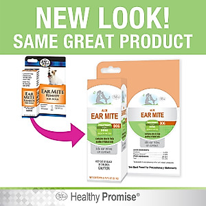 Four Paws Healthy Promise Aloe Ear Mite Treatment for Dogs Ear Mite Remedy 0.75 Fl. Ounces