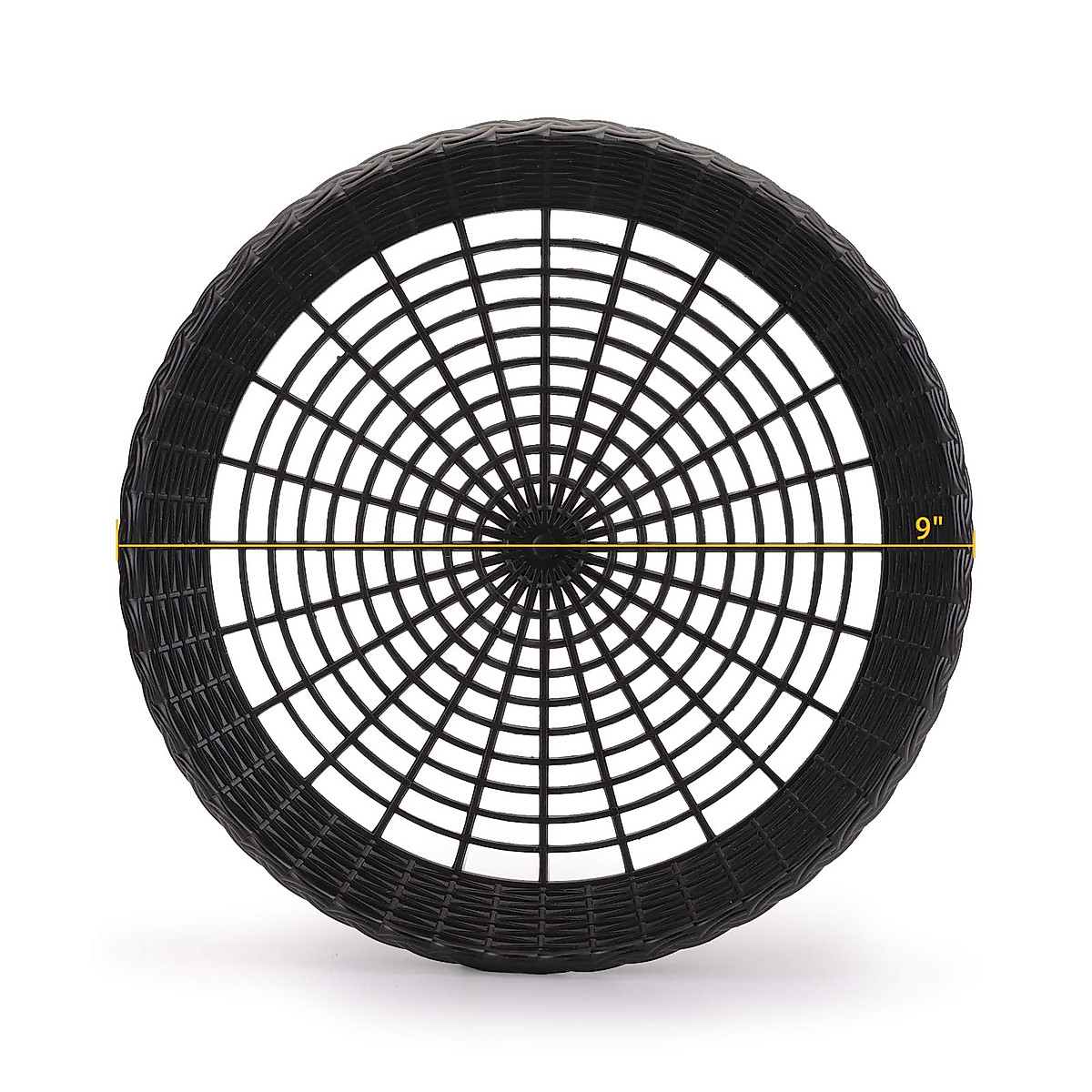 Fasmov 24 Pack 9" Paper Plate Holder, Reusable Plate Holder for Paper Plates, Woven Plastic Paper Plate Holder, Reusable Paper Plate Holder, Black